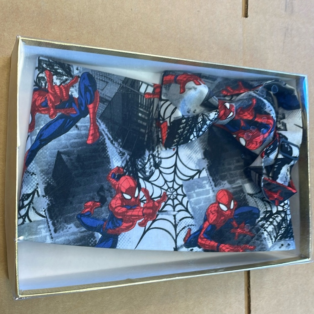 Spider-Man Cummerbund And Bow Tie Set New - Gem